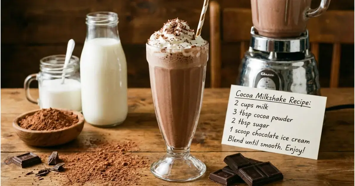 Cocoa Milkshake Recipe: A Creamy Chocolate Treat in 5 Minutes